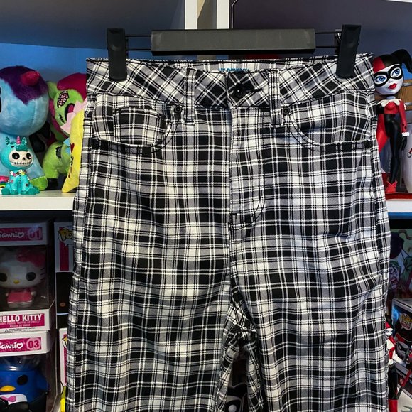 Hot Topic | Jeans | Hot Topic Ht Denim White Black Plaid Skinny High ...